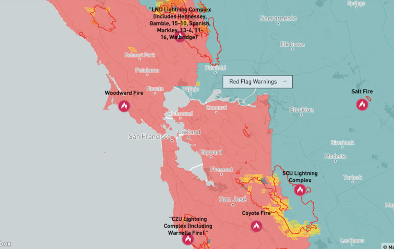 LNU, SCU, CZU Lightning Complex Fires burn over 766,000 acres | Sunday ...