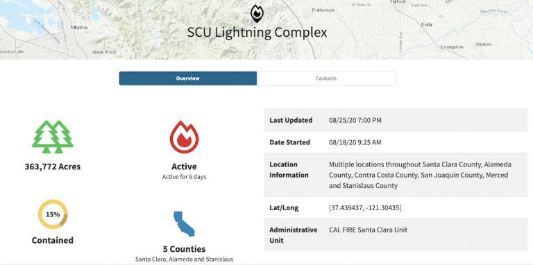 Crews gain ground in containing SCU Lightning Complex fires | Piedmont ...