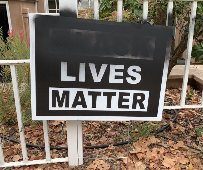 BLM signs vandalized on Moraga, suspect caught on video | Piedmont Exedra