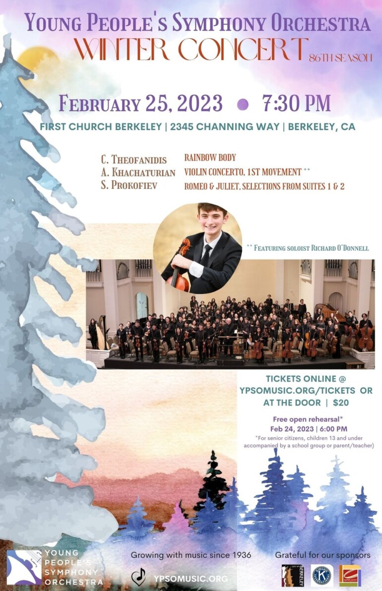 YPSO Winter Concert Feb. 25 in Berkeley | Piedmont Exedra